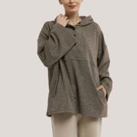 China Oversize Women Hoodies Solid Color Relaxed Hoodie Custom Logo Fashionable Ladies Button Front Hoodies for sale