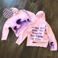 China Custom Puff Printing Hoodies Flared Stacked Sweatsuits Mens Hoodie for sale
