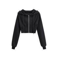 China Ultra Short Style Sports Hoodies Waist Closed Fish Bone Long Sleeve for sale