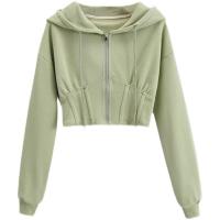 China Ultra Short Style Sports Hoodies Waist Closed Fish Bone Long Sleeve for sale