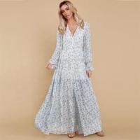 China Slim Fitting Women Dress Floral Print Loose Mature Women Casual Maxi Dress Vestidos Clothes Summer Womens Dress for sale