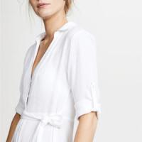 China Fashion Ladies Short Sleeve Crepe Viscose V Neck Shirt Cover up MIDI Dress for Women for sale