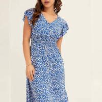 China Sweet Style Floral Casual Dress Ruffle Sleeve Custom For Ladies for sale