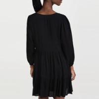 China Ladies Gauze V Neck Dress for Women Puff Sleeve Clothing Manufacturers Rayon Elegant Custom Logo Mini Dress for sale