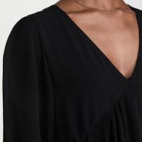 China Ladies Gauze V Neck Dress for Women Puff Sleeve Clothing Manufacturers Rayon Elegant Custom Logo Mini Dress for sale