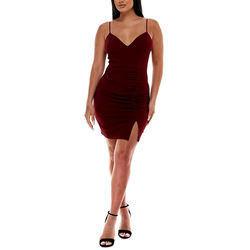 China Fashion Wholesale Ladies Sling Dress Elegant Customized Women V Neck Split Hem Bodycon Dresses for sale