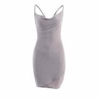 China Customized Elegant Girls Dress Flash Suspender Women Sexy off Shoulder Party Dresses for sale