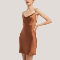 China Customized Satin Short Dress Backless Slip Mini Dresses For Women for sale