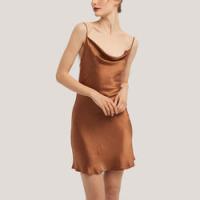 China Customized Satin Short Dress Backless Slip Mini Dresses For Women for sale