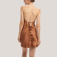 China Customized Satin Short Dress Backless Slip Mini Dresses For Women for sale