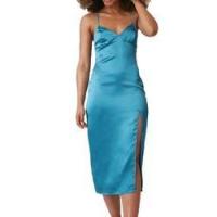 China Backless Satin Slip Dress Custom Sexy Party Dress For Women for sale