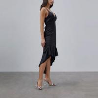 China Women Silk Slip Dress Elegant Customized Asymmetric Backless Dresses for sale