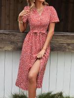 China Sustainable Summer Maxi Dresses Short Sleeves Polymide Spandex for sale