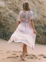 China Red Color Floral Casual Dress High Waisted Summer Printed Dresses for sale