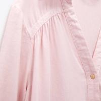 China MID Long Sleeves Cotton Casual Dress Pleated Skirt Polyester for sale