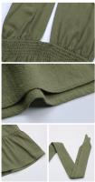 China Backless Sexy Summer Dresses Solid Color Ruffle Cross Haltercasual Tiered Dress for sale