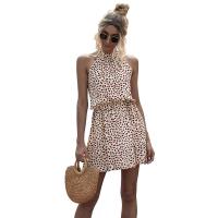 China Anti Static Floral Casual Dress Sleeveless V Neck Split Stylish Style for sale