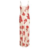 China Custom Ladies Floral Casual Dress Long Summer Floral Maxi Satine Dress for sale