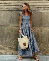 China ODM Casual Swing Dress Knitted Full Length Multicolor Round Collar for sale