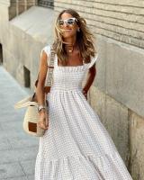 China ODM Casual Swing Dress Knitted Full Length Multicolor Round Collar for sale