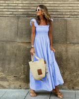 China ODM Casual Swing Dress Knitted Full Length Multicolor Round Collar for sale