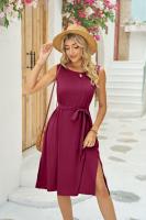 China Summer Sleeveless Floral Casual Dress United States MID Long Sundress for sale