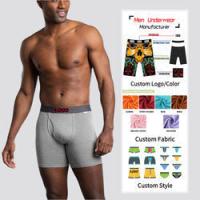 China OEM Mens Sexy Underwear Custom Logo Floral Pattern Boxer Briefs for sale