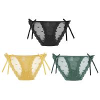 China Sexy Lace Hot Panties Perspective Lace Bow Sexy Fashion Thong for sale