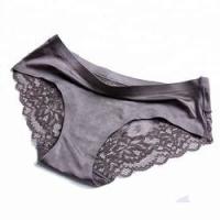 China Ladies Sexy Satin Ice Silk Sexy Briefs Seamless Lace Panties 5%off Women&prime; S Panties Underwear for sale