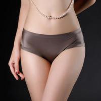 China Ladies Sexy Satin Ice Silk Sexy Briefs Seamless Lace Panties 5%off Women&prime; S Panties Underwear for sale