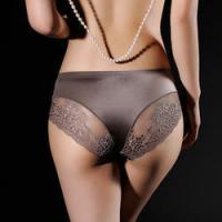 China Ladies Sexy Satin Ice Silk Sexy Briefs Seamless Lace Panties 5%off Women&prime; S Panties Underwear for sale