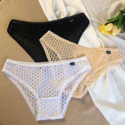 China Women&prime;s Mesh Panties Sexy Transparent Low Waist Briefs Cotton Crotch Underwear for sale