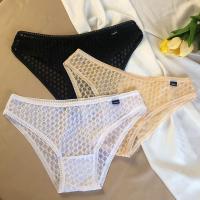 China Women&prime;s Mesh Panties Sexy Transparent Low Waist Briefs Cotton Crotch Underwear for sale