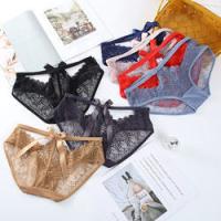 China Wholesale Women&prime;s Transparent Lace Hollow out Lingerie Lady Womens Underwear Lace Panties Underwear Womens Panties for sale