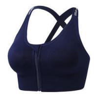 China Women Sports Underwear Sexy Zip Front Racerback Seamless Wirefree Breathable Comfortable Women Bra for sale