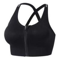 China Women Sports Underwear Sexy Zip Front Racerback Seamless Wirefree Breathable Comfortable Women Bra for sale