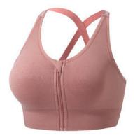 China Women Sports Underwear Sexy Zip Front Racerback Seamless Wirefree Breathable Comfortable Women Bra for sale