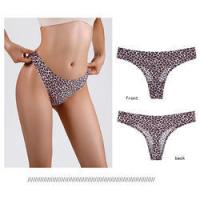 China Custom Printed Panties Thong Floral Pattern Girls in Thongs Printed Ice Silk Seamless Briefs for sale
