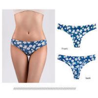 China Custom Printed Panties Thong Floral Pattern Girls in Thongs Printed Ice Silk Seamless Briefs for sale
