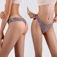 China Custom Printed Panties Thong Floral Pattern Girls in Thongs Printed Ice Silk Seamless Briefs for sale