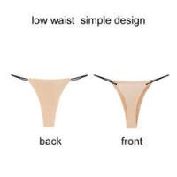 China Ladies Seamless Panties Cotton Crotch Invisible Thong Ice Silk Solid Low Waist Seamless Underwear for sale