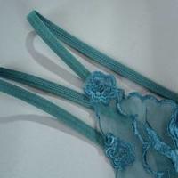 China Hot Selling Gauze Embroidery Thongs Women Underwear Transparent Sexy Crotch G-String for sale