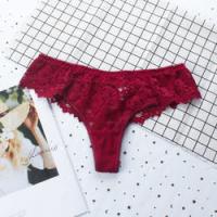 China Lace Floral Low-Wasit Panty Women Lace Underwear Thong for Ladies for sale