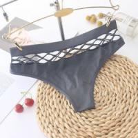 China Custom Plus Size Hollow out G String Pink Cotton Thong Seamless Sexy Lingerie for sale