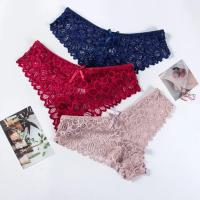 China Sexy Lace Panties Soft Breathable Briefs Women Underwear Ladies Panty Transparent Hollow out Underpants Lingerie for sale