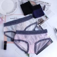 China 2023 Women Fashion Underwear Sexy Breathable Soft Thin Mesh Lace Panties for sale