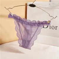 China Lady Sexy Hollow out Lace Underwear MID Waist Floral Edge Panties Perspective Tight-Fitting Thin Bodysuit Thongs for sale