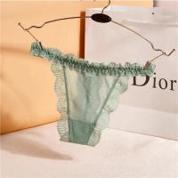 China Lady Sexy Hollow out Lace Underwear MID Waist Floral Edge Panties Perspective Tight-Fitting Thin Bodysuit Thongs for sale