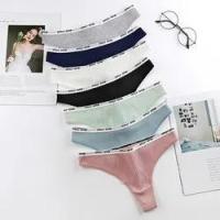 China Women&prime;s Cotton G-String Thong Panties Underwear Sexy Ladies Letter Low-Rise Lingerie Tangas for sale