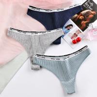 China Women&prime;s Cotton G-String Thong Panties Underwear Sexy Ladies Letter Low-Rise Lingerie Tangas for sale